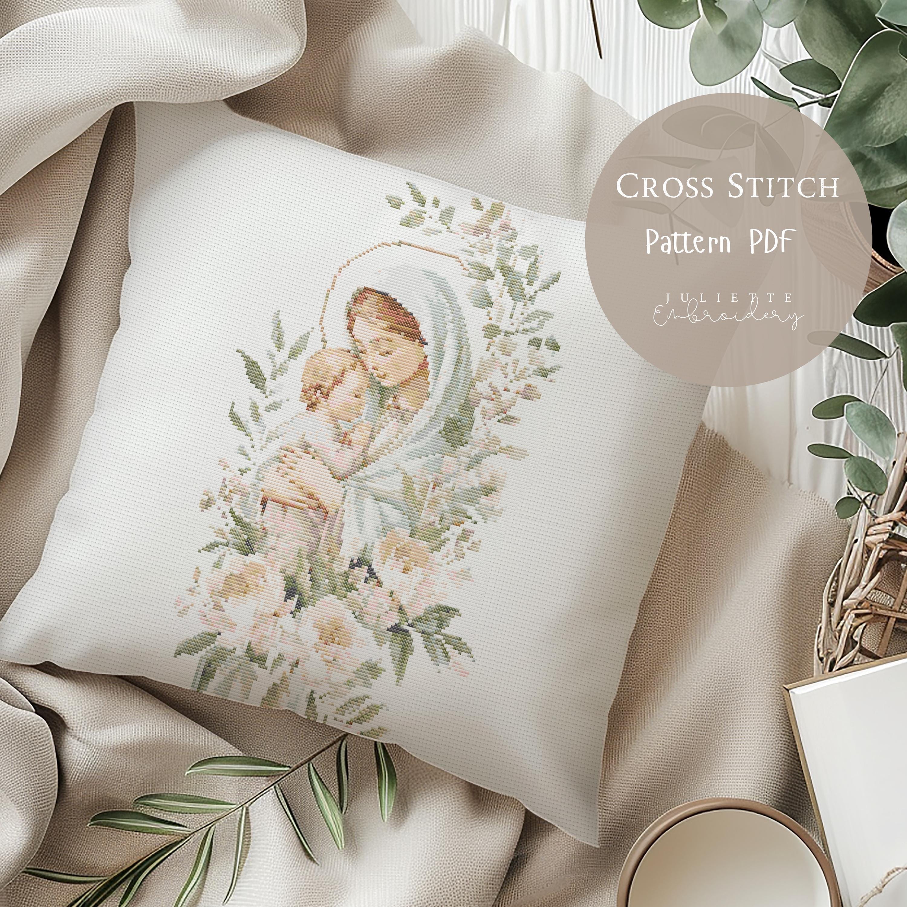 Cross Stitch Pattern Virgin Mary and Jesus | Embroidery Designs PDF| Modern Cross Stitch Designs ...