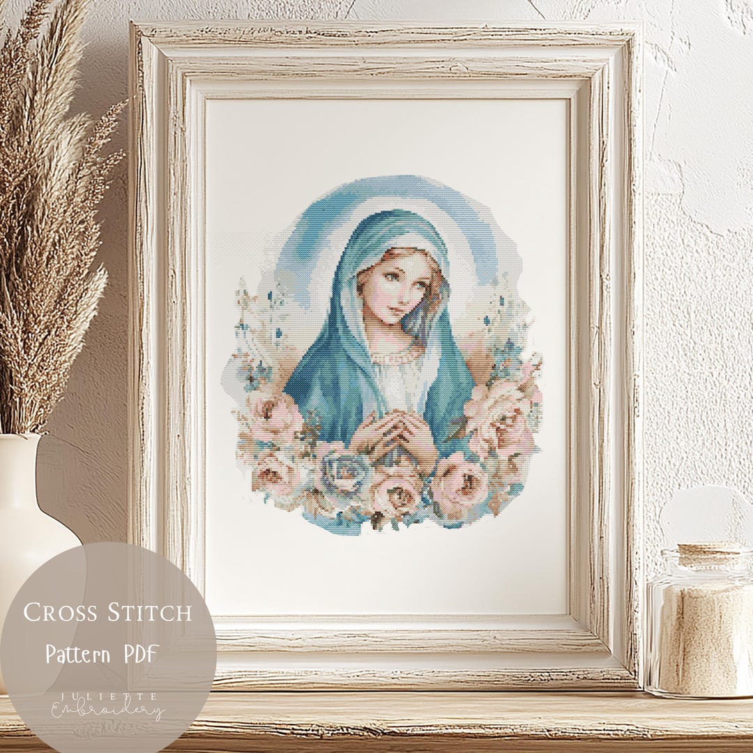 Cross Stitch Pattern Virgin Mary |our Lady Guadalupe Embroidery Designs ...