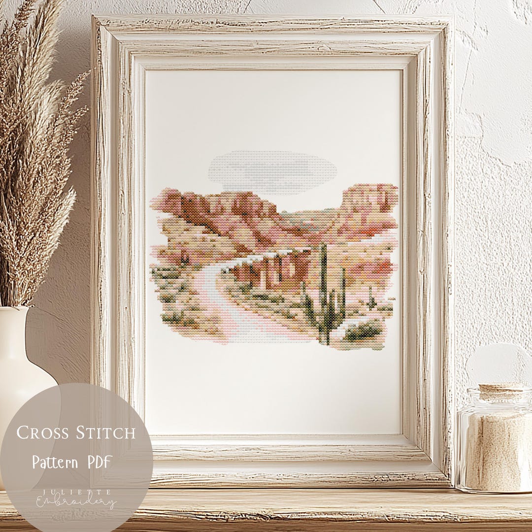 Cross Stitch Pattern Desert Landscape | Desert Embroidery Designs PDF ...