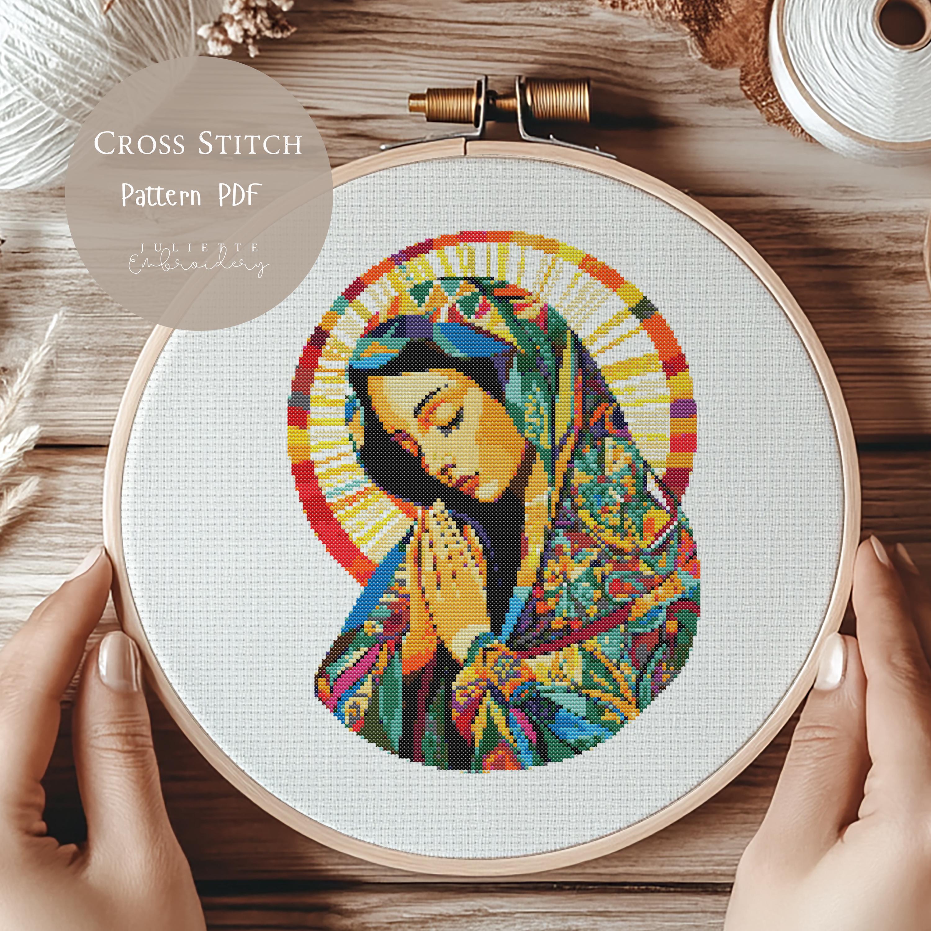 Cross Stitch Pattern Virgin Mary |our Lady Guadalupe Embroidery Designs ...