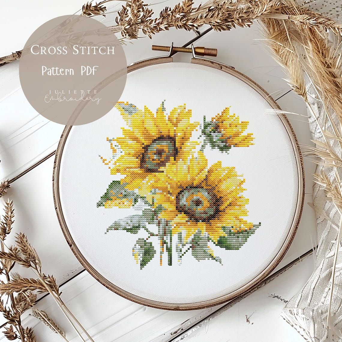 Cross Stitch Pattern Sunflower |floral Cross Stitch Embroidery Designs ...