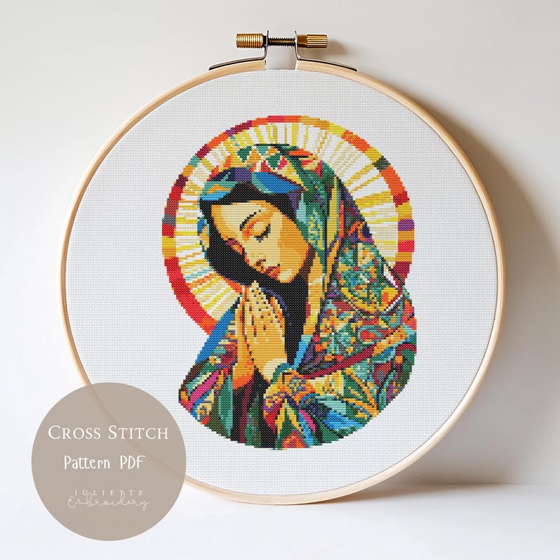 Cross Stitch Pattern Virgin Mary |our Lady Guadalupe Embroidery Designs ...