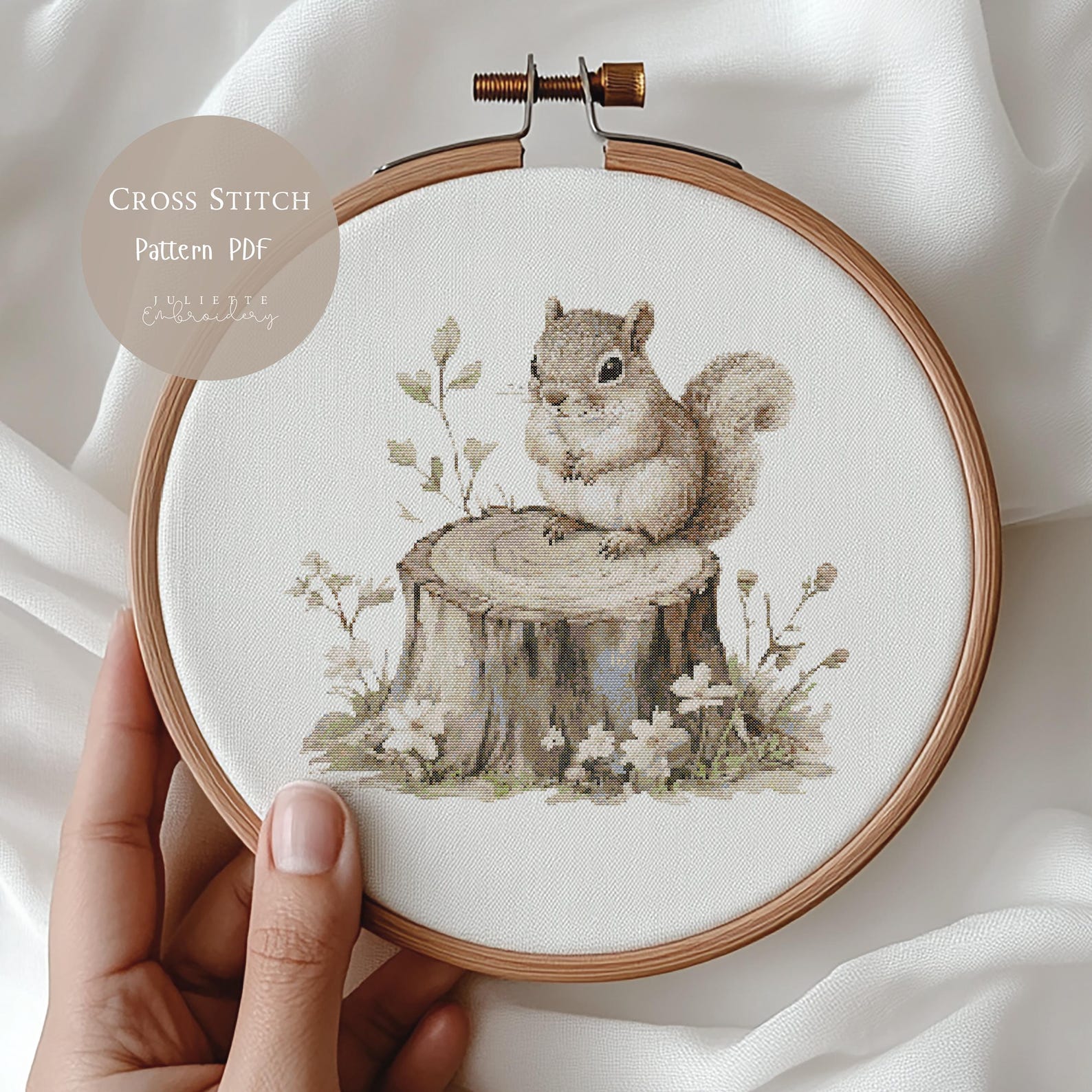Cross Stitch Pattern With Cute Squirrel | Embroidery Designs PDF ...