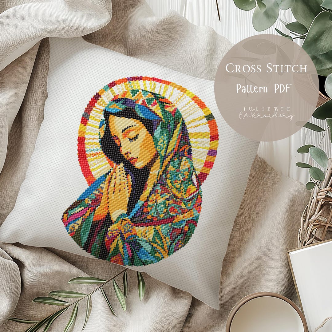 Our Lady Guadalupe Cross Stitch Pattern Virgin Mary |embroidery Designs ...