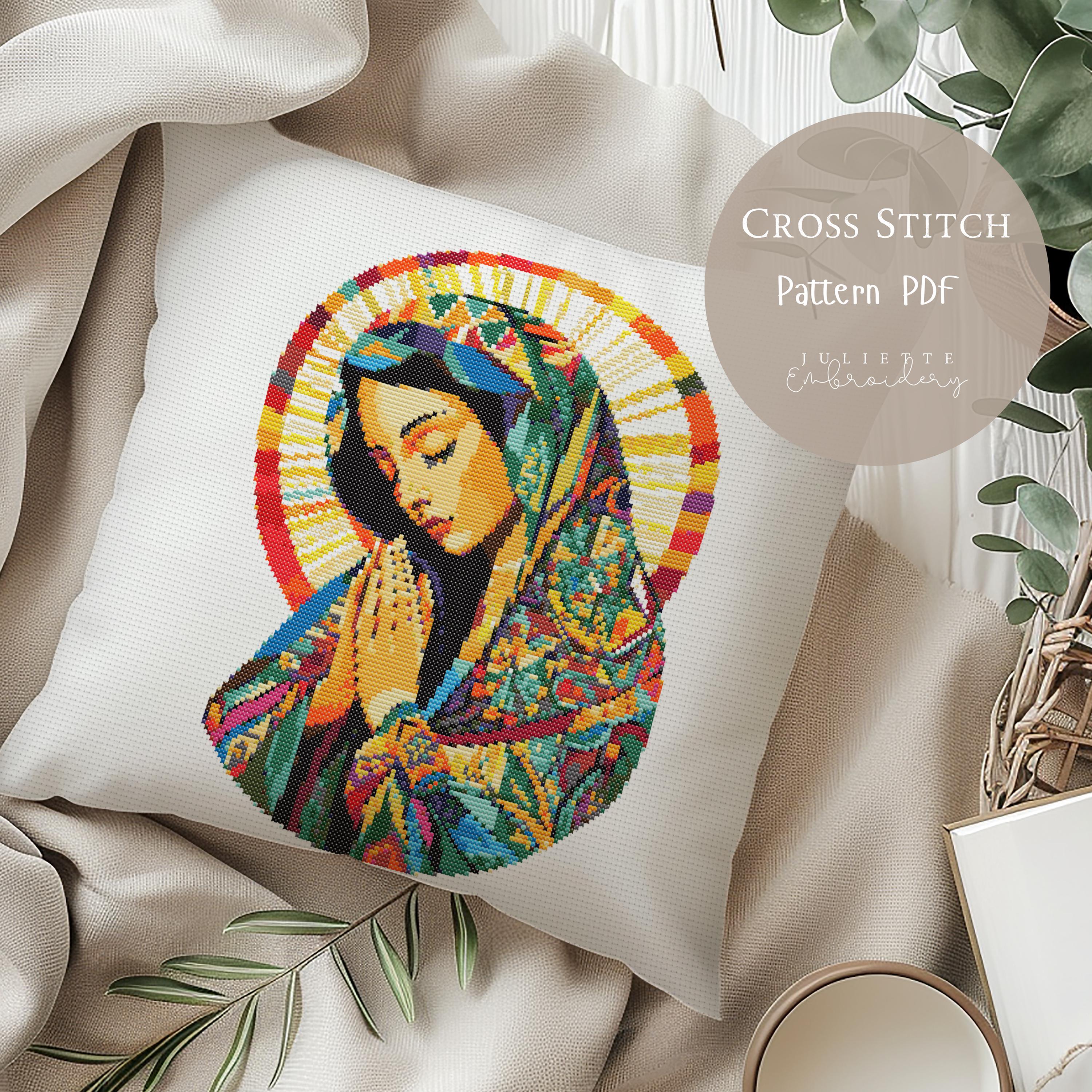Cross Stitch Pattern Virgin Mary |our Lady Guadalupe Embroidery Designs ...