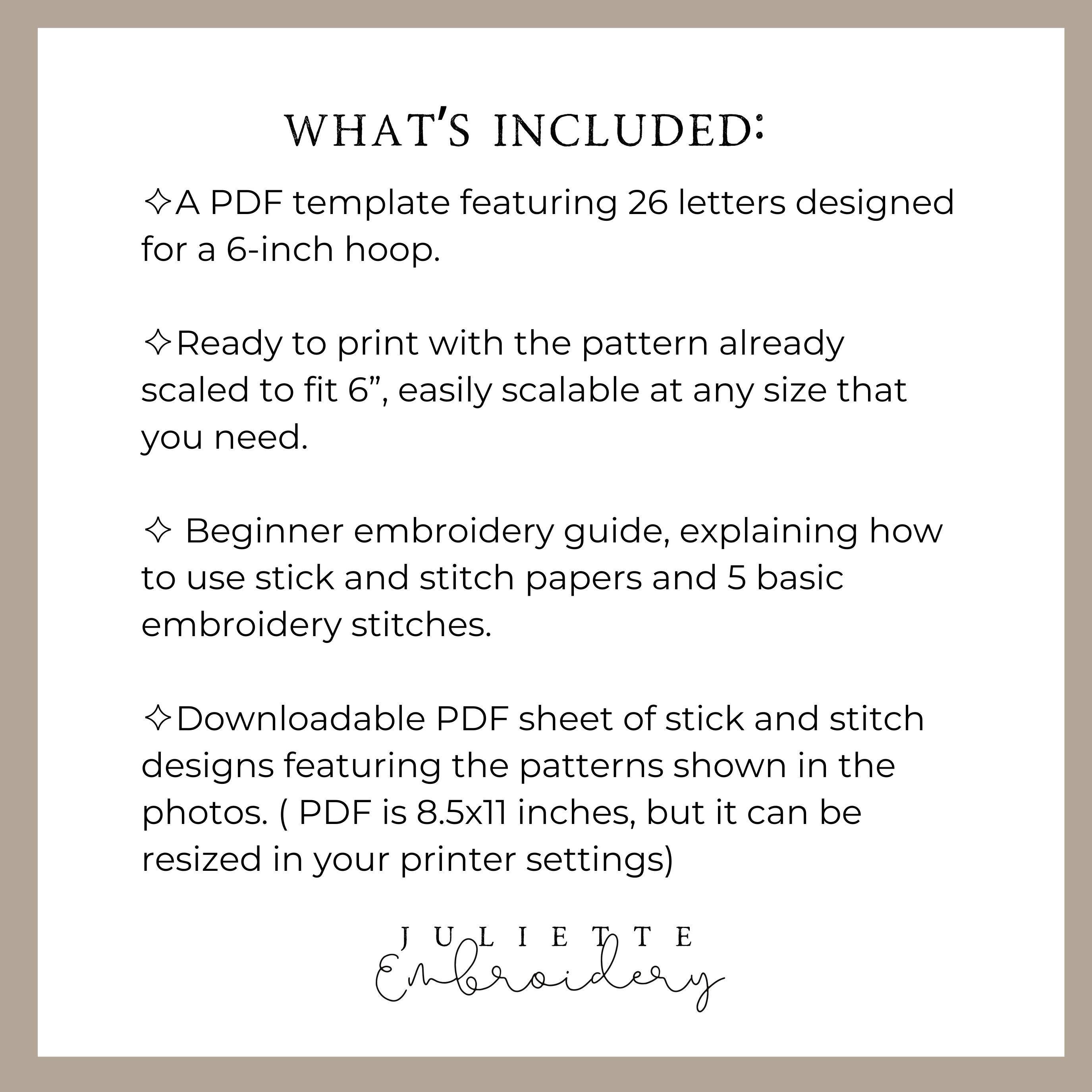 Floral Full Alphabet Embroidery PDF Pattern|letter Embroidery Design ...