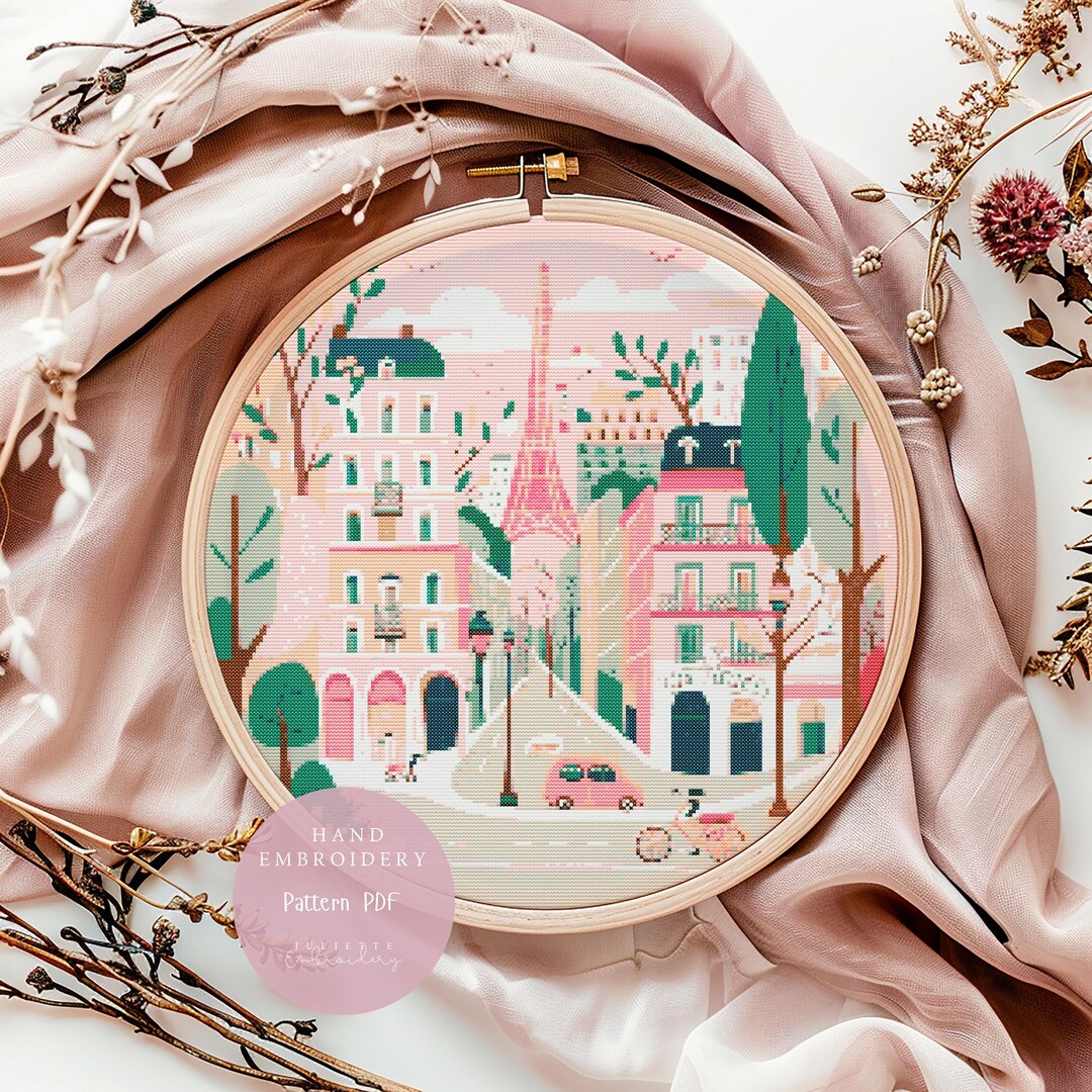 Cross Stitch Pattern Paris City |cityscape Embroidery Designs Pdf ...