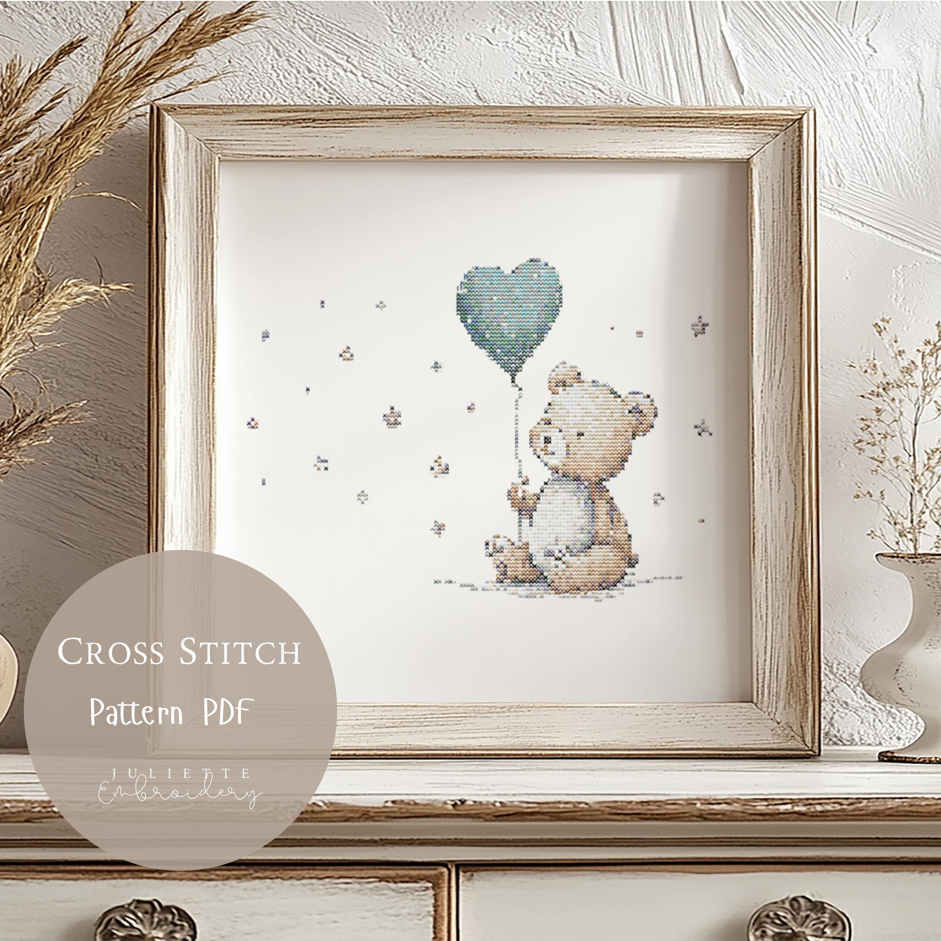 Cross Stitch Pattern Teddy Bear |nursery Embroidery Designs PDF| Modern ...