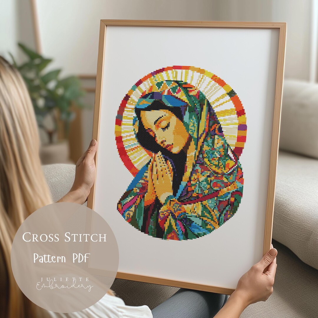 Cross Stitch Pattern Virgin Mary |our Lady Guadalupe Embroidery Designs ...