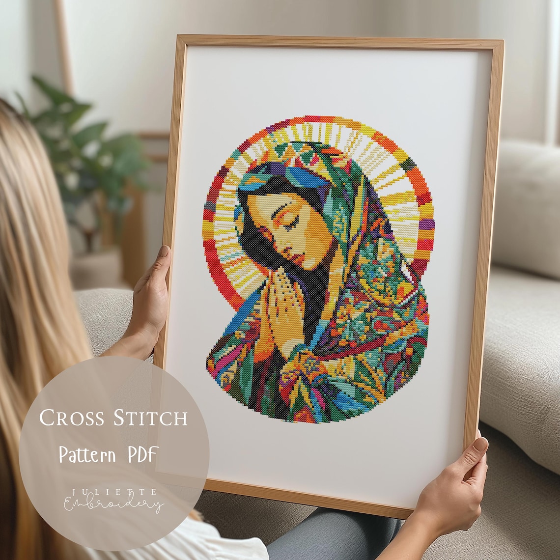 Cross Stitch Pattern Virgin Mary |our Lady Guadalupe Embroidery Designs ...