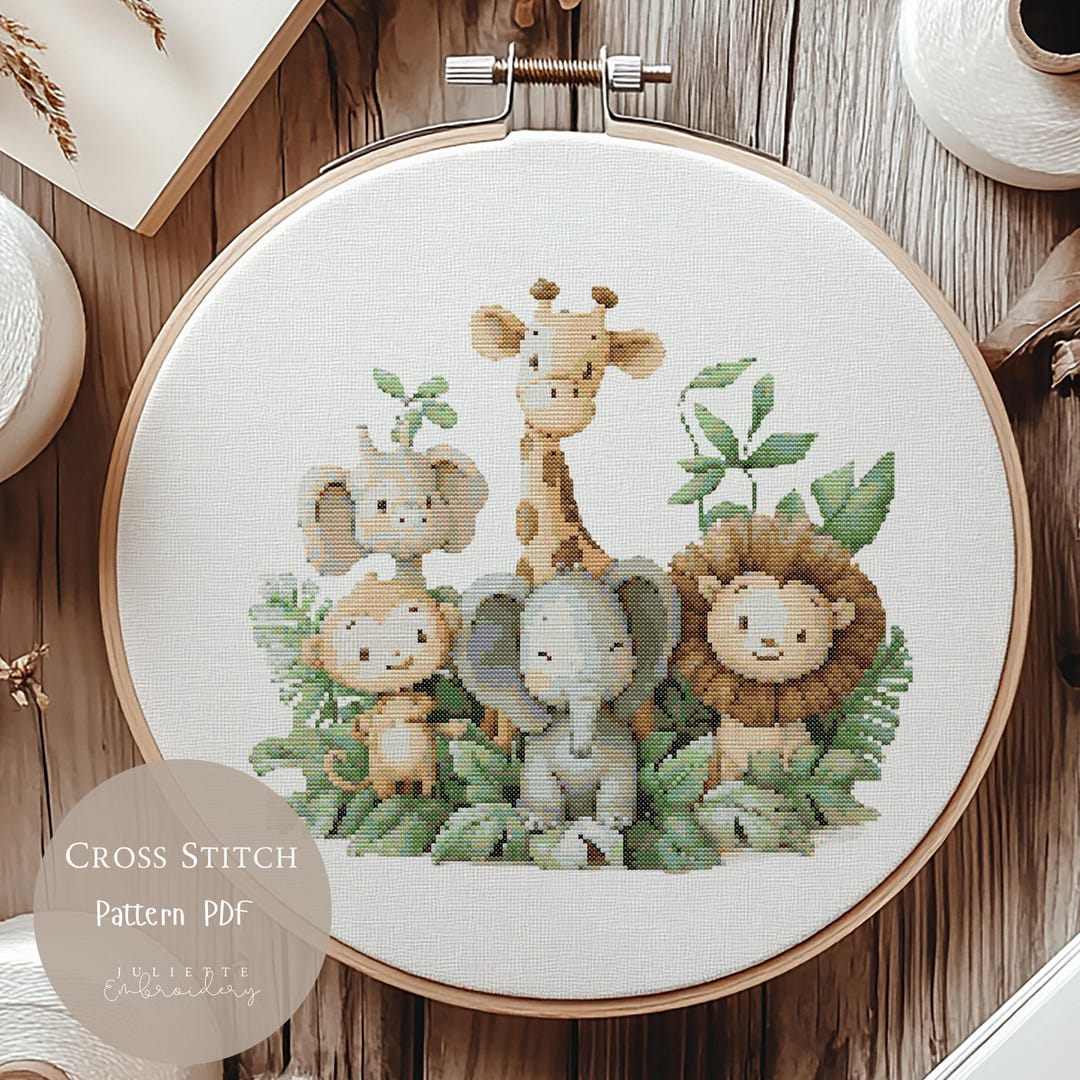 Cross Stitch Pattern Savana Animal |nursery Embroidery Designs Pdf ...