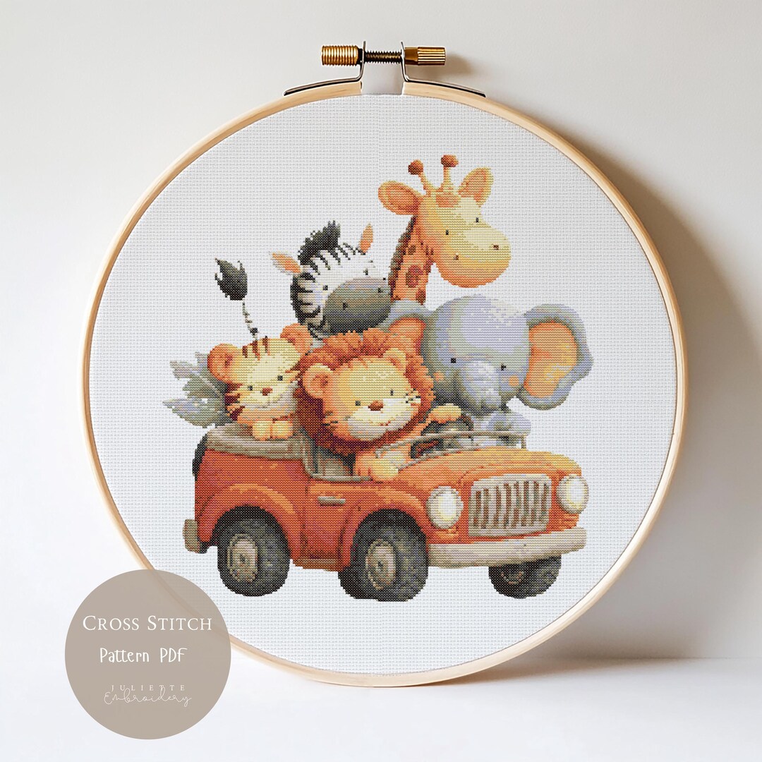 Cross Stitch Pattern Savana Animal |nursery Embroidery Designs Pdf ...