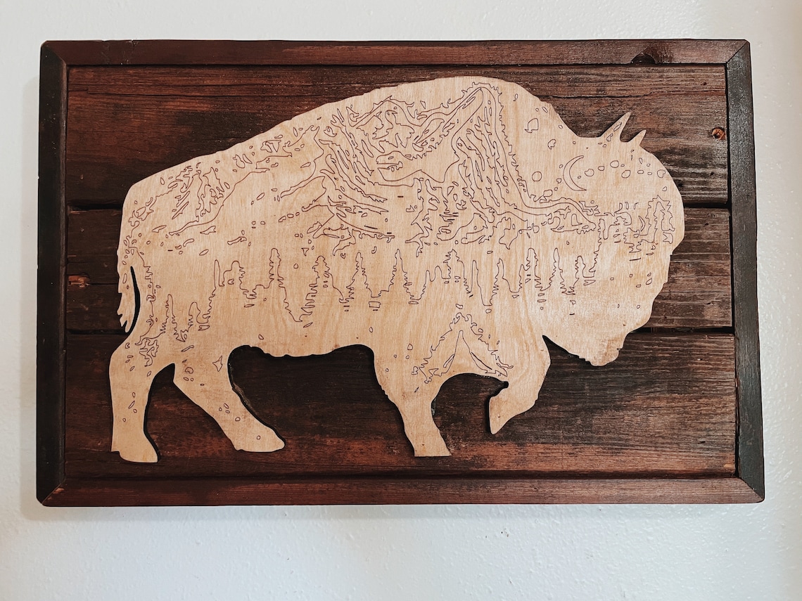 Buffaloe Wall Art | Wall Decor | Western Art | Handcrafted | Relaimed ...