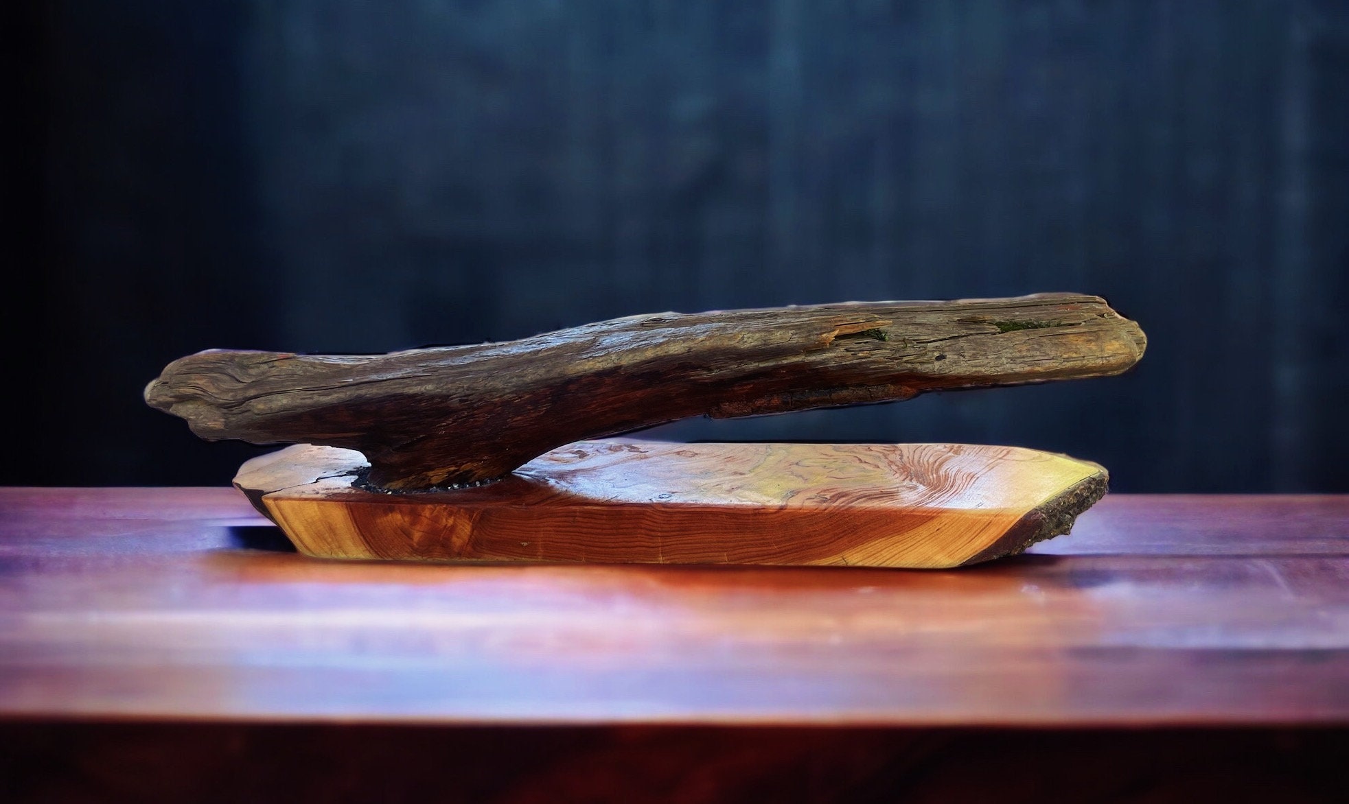 Driftwood Sculpture With Live Edge Wood Handmade - Etsy