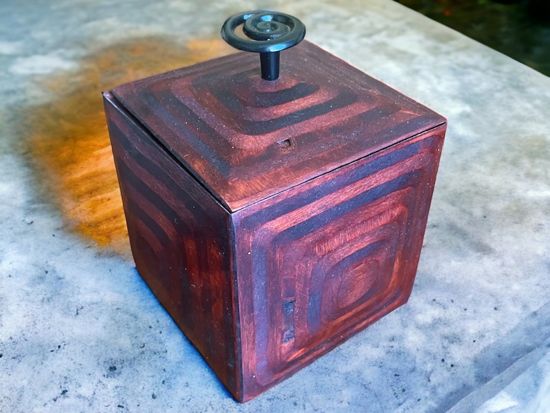 Gorgeous Handmade Cherry Stained Wooden Box With Metal Detail ...