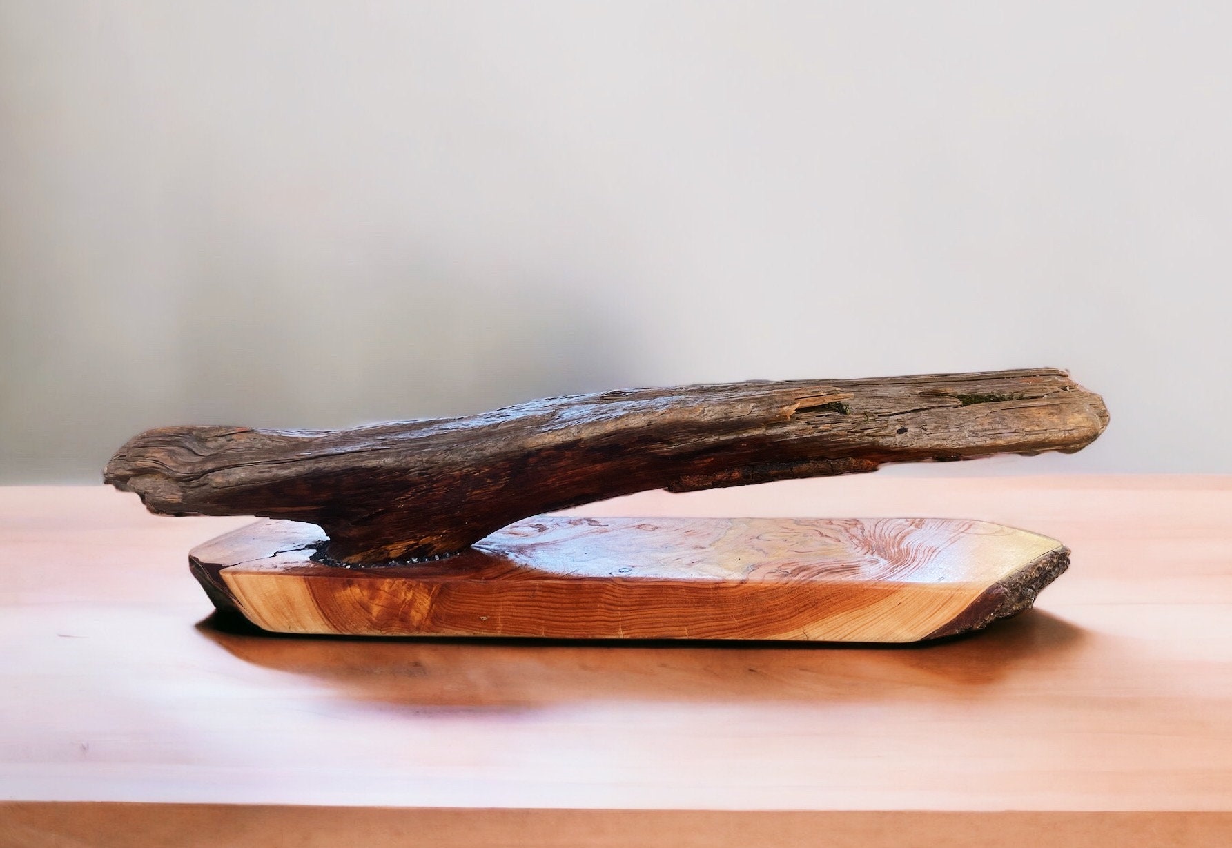 Driftwood Sculpture With Live Edge Wood Handmade - Etsy