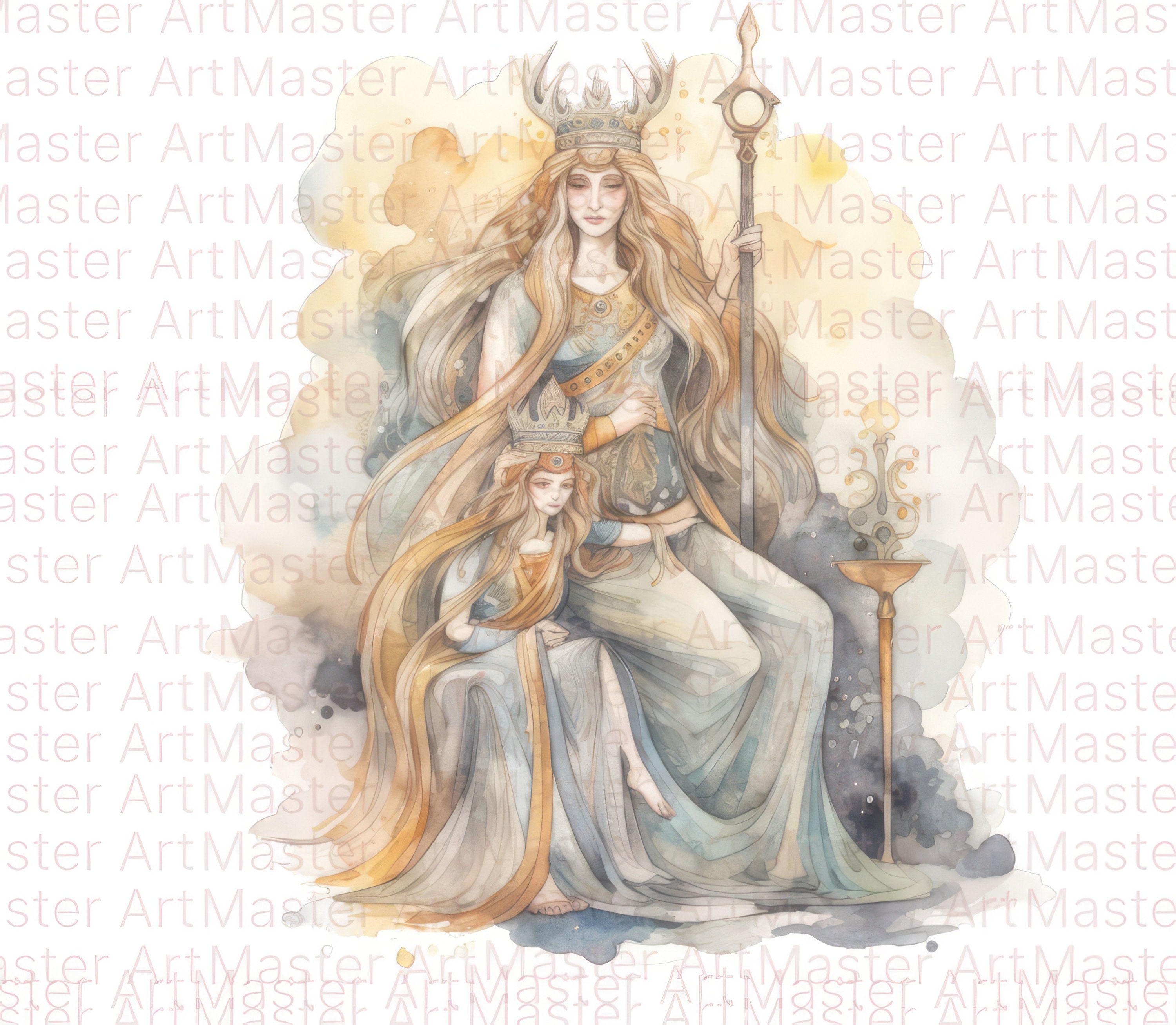 Mythological Mothers Goddesses Clipart Bundle, Mother's Day Children's ...