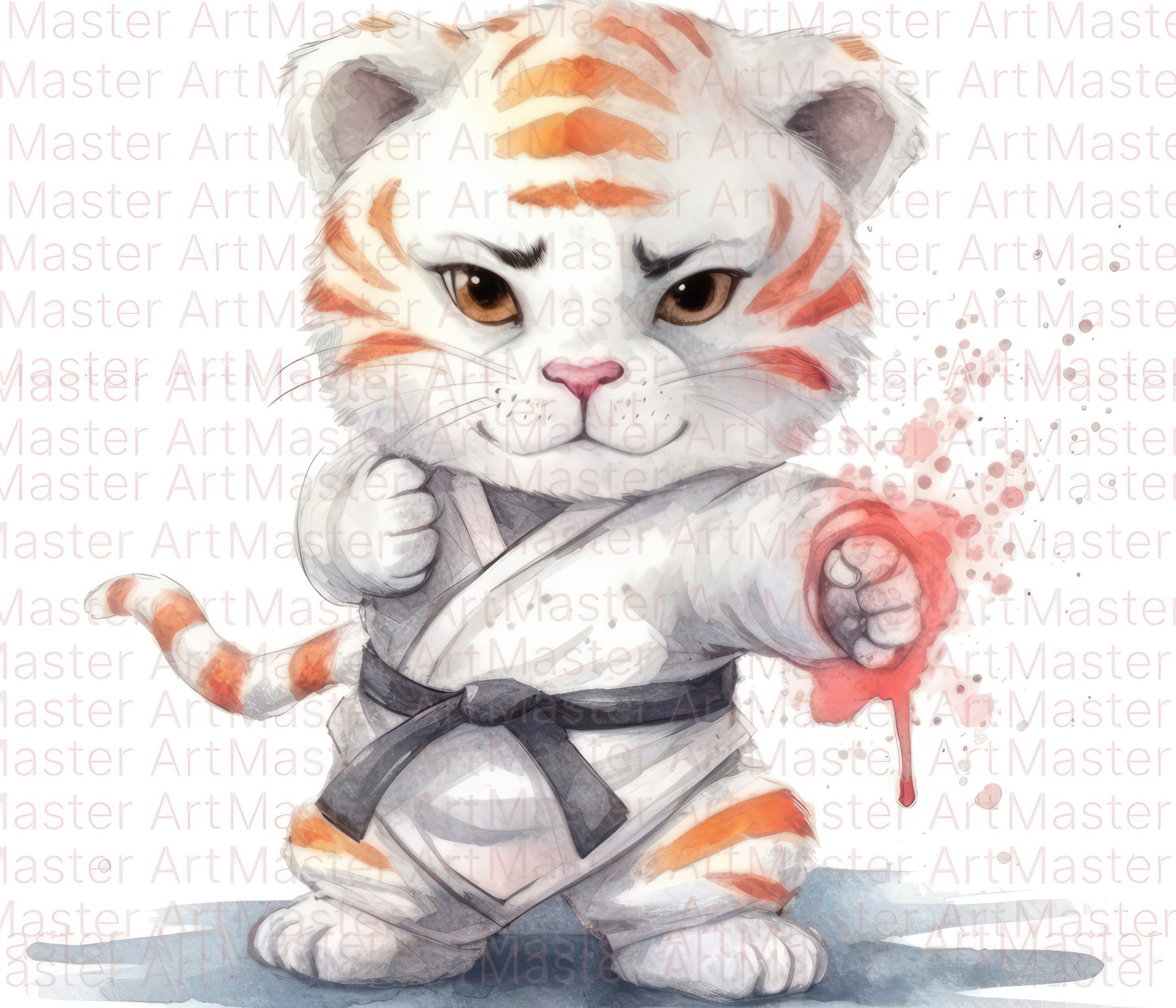 White Tiger Bundle, Watercolor Cub Clipart, Digital Illustration, Cute ...