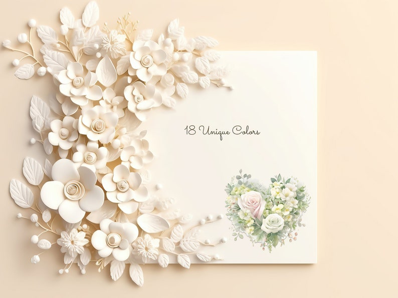 Floral Hearts Clipart Bundle, Flower Heart, Mother's Day Valentine ...