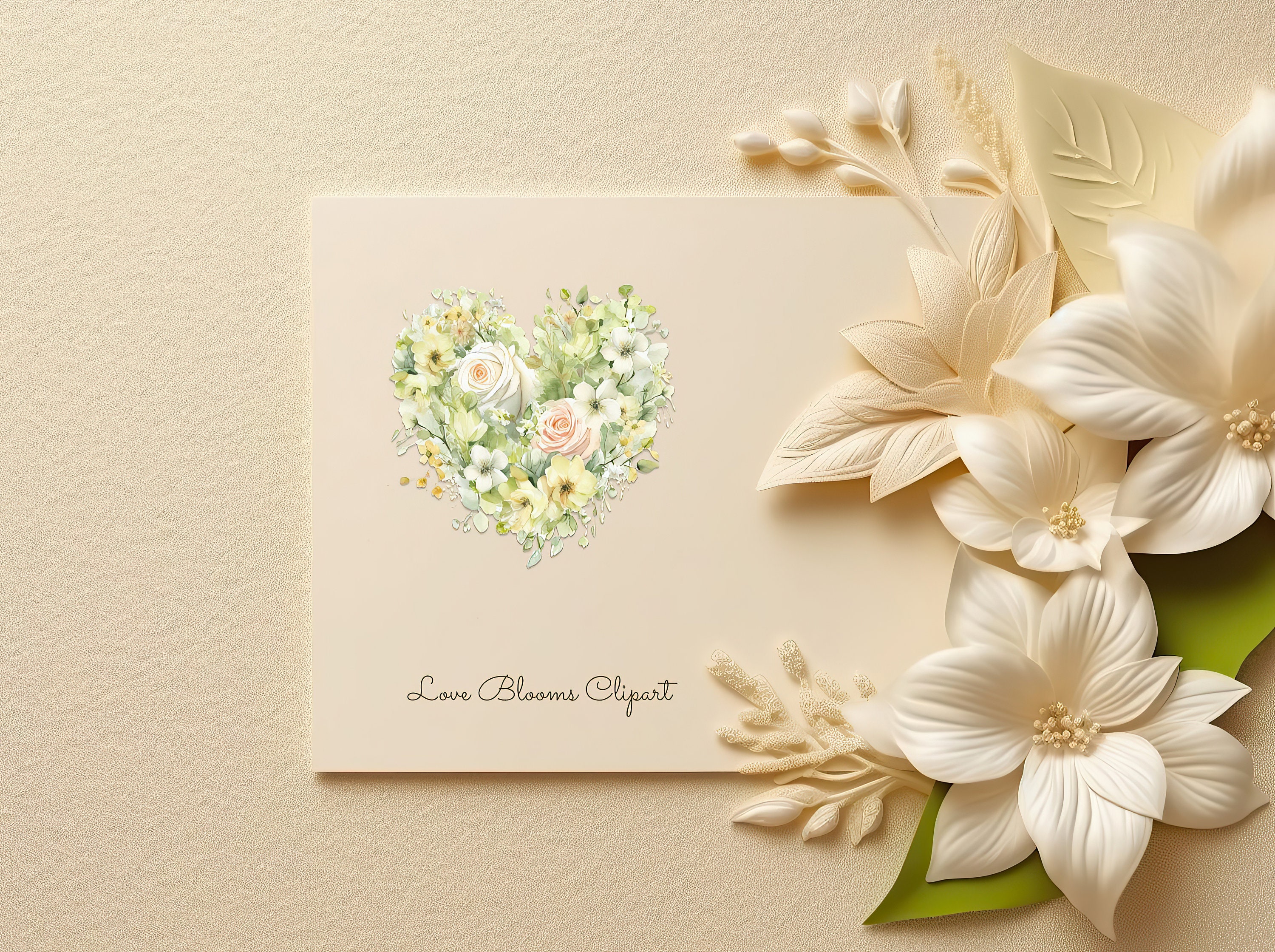 Floral Hearts Clipart Bundle, Flower Heart, Mother's Day Valentine ...