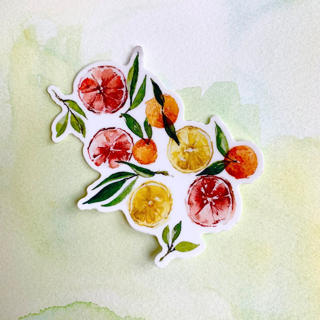Citrus Vinyl Sticker Sticker Waterproof, Fun Fruity Decal - Etsy