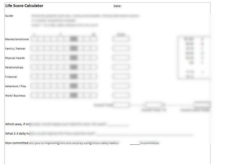 Life Score Calculator & Life Improvement Tool - Etsy