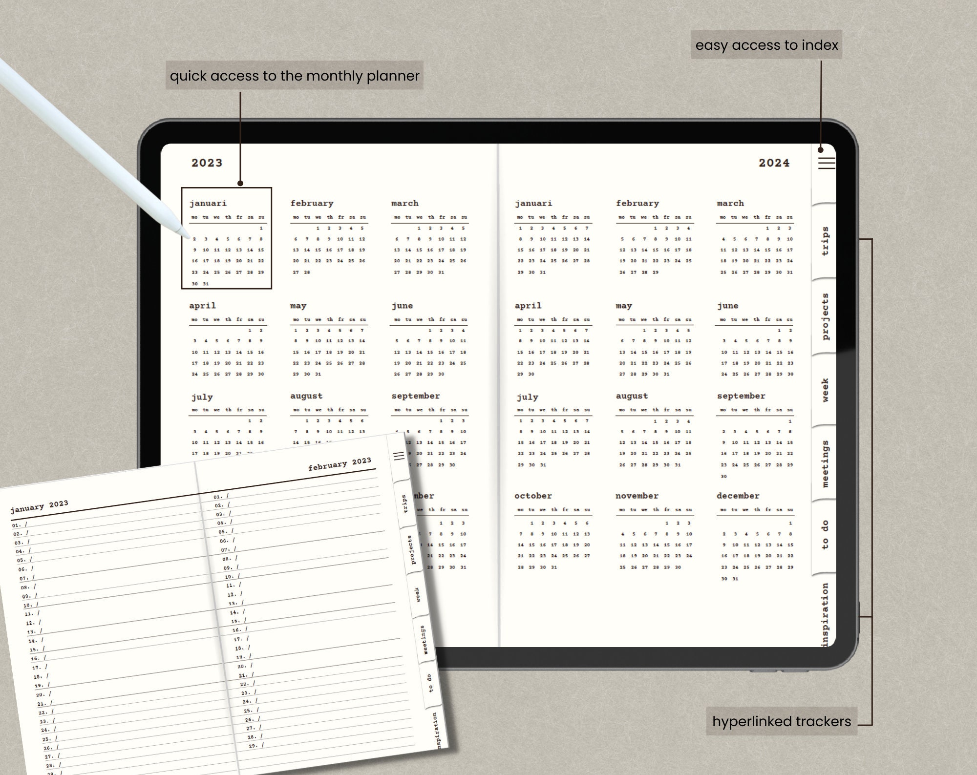 Digital Planner 2023 2024, Dated Digital Planner, Goodnotes Planner ...