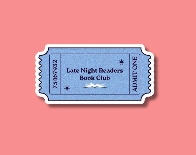 Late Night Book Club Sticker, Book Club, Bookish Sticker, Reader ...