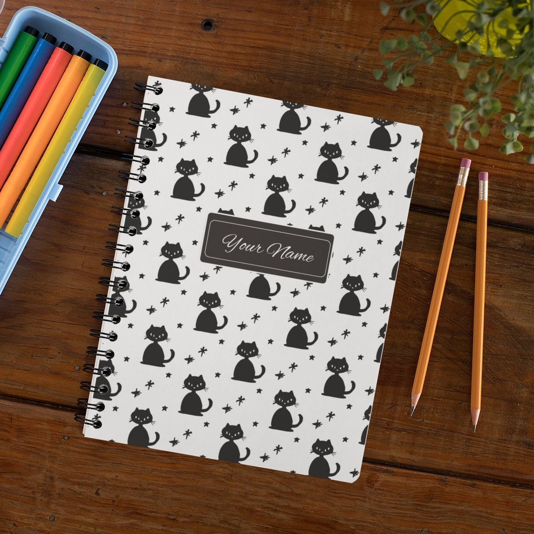 Black Cat Themed A5 Notebook School Writing Notebook Pet Cat - Etsy UK