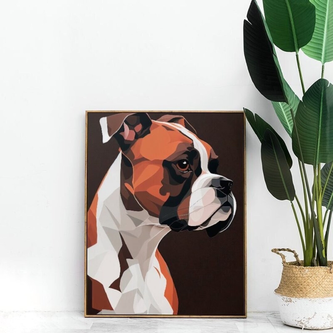 Modern Boxer Portraits|canvas Art|wall Decor|dog Painting|digital ...