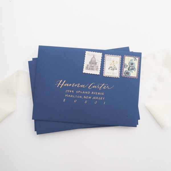 Navy Wedding Envelopes - Etsy