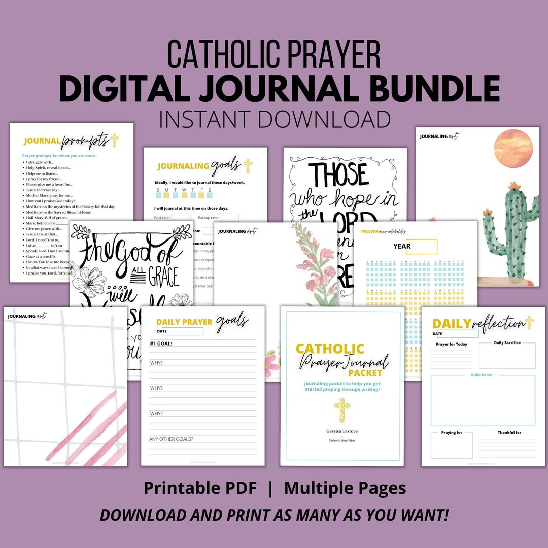 Catholic Prayer Journal Bundle | Digital Journal Printable | Catholic ...