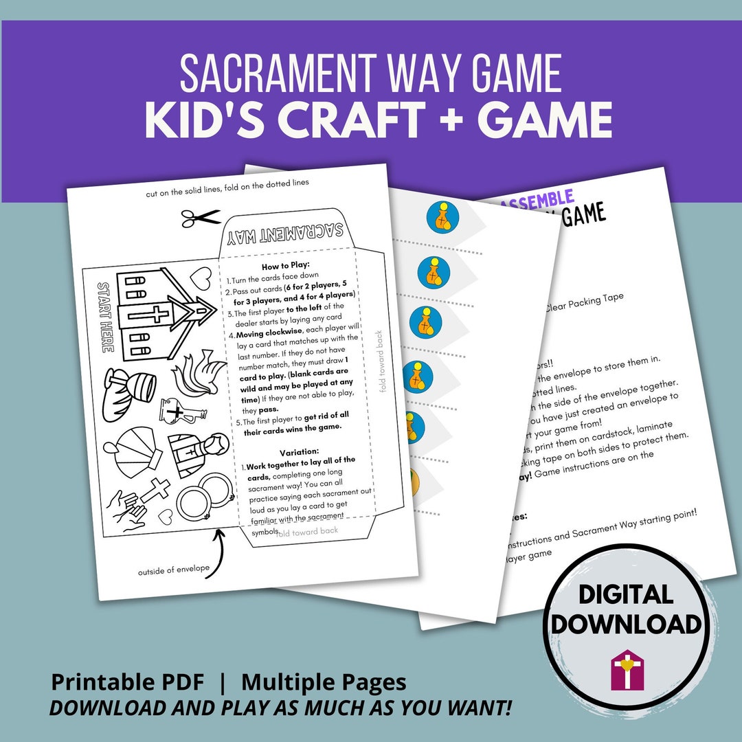 Sacrament Way Catholic Kids Matching Game + Craft | PDF Instant ...