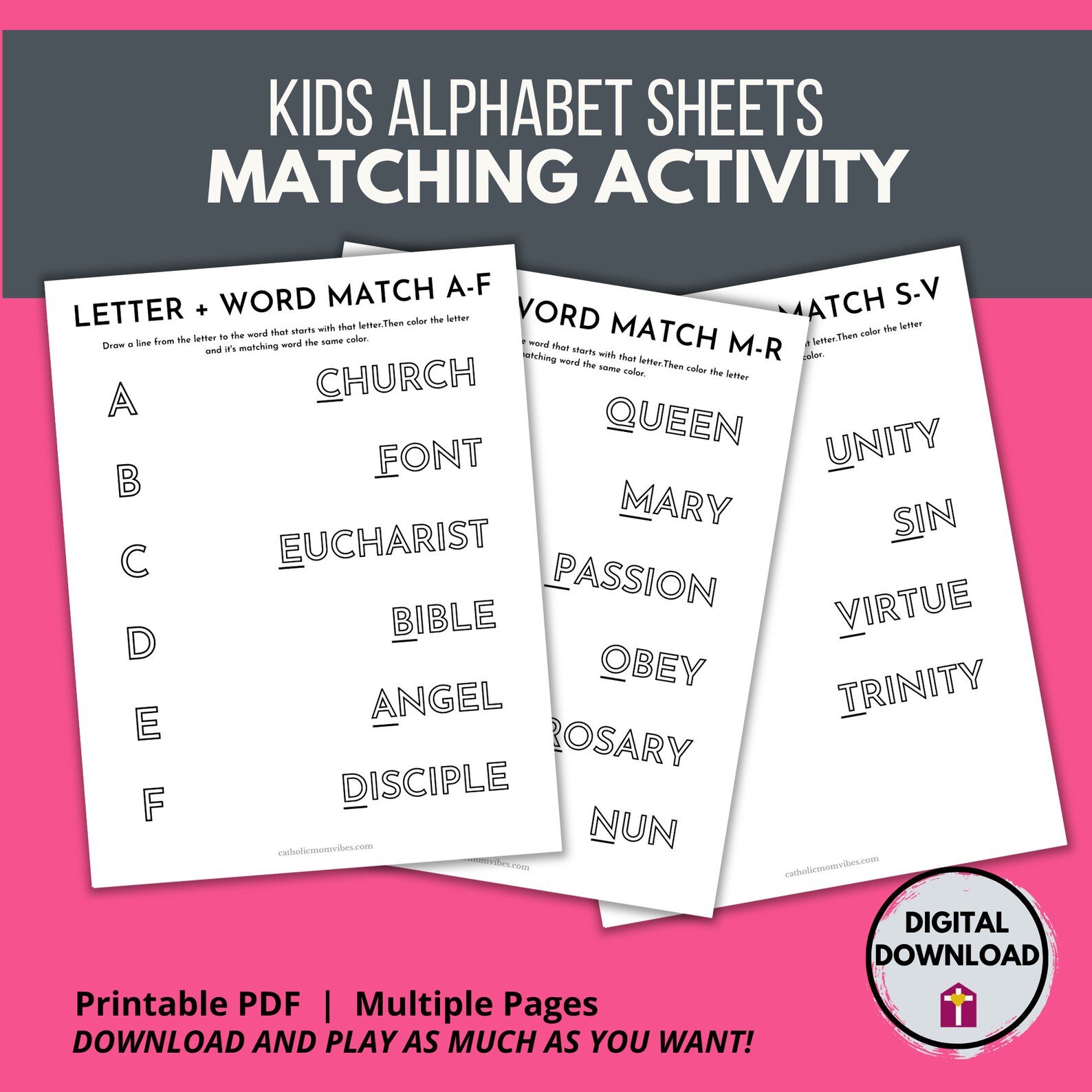 Kids Alphabet Activity Pack: Letter Coloring & Writing (PDF Download ...