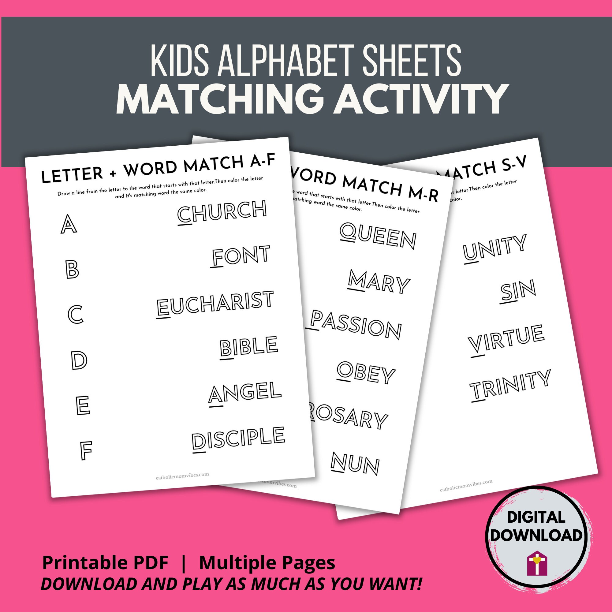 Kids Alphabet Activity Pack: Letter Coloring & Writing (PDF Download ...