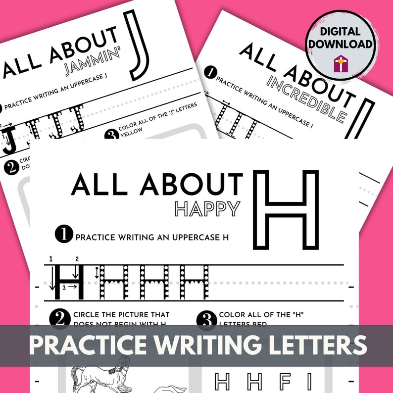 Kids Alphabet Activity Pack: Letter Coloring & Writing (PDF Download ...