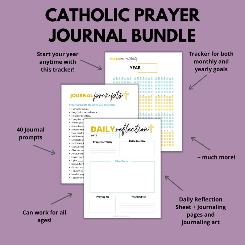 Catholic Prayer Journal Bundle: Coloring & Bible Verse Art (digital ...