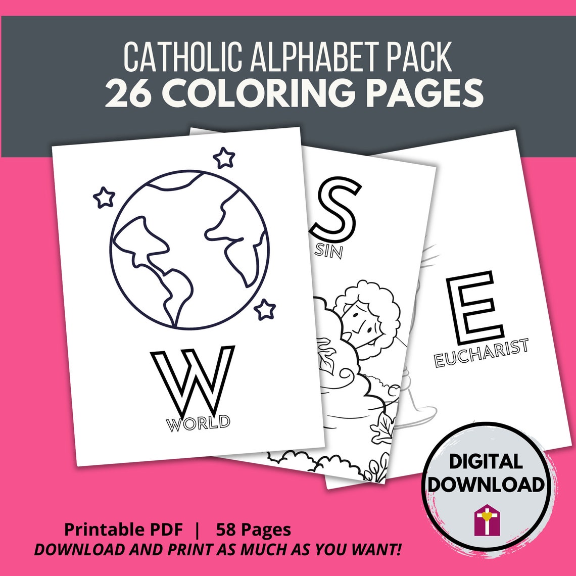 Kids Alphabet Activity Pack: Letter Coloring & Writing (PDF Download ...