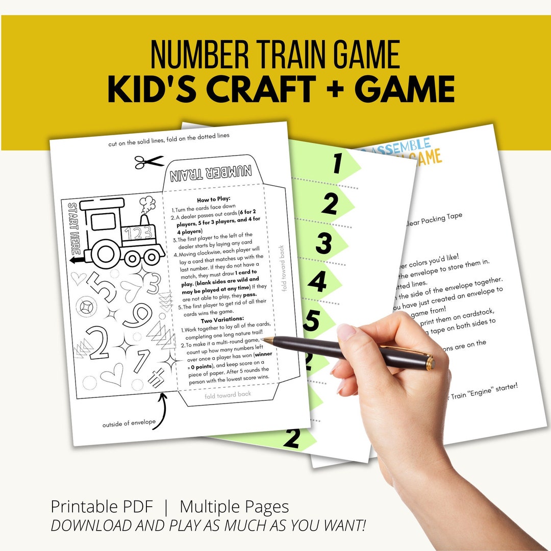 Number Train Kids Matching Game + Craft | PDF Printable Game | Kids ...