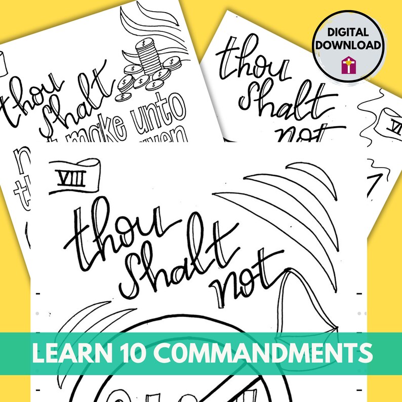 10 Commandment Coloring Pages | Catholic Tradition | Jewish Tradition ...