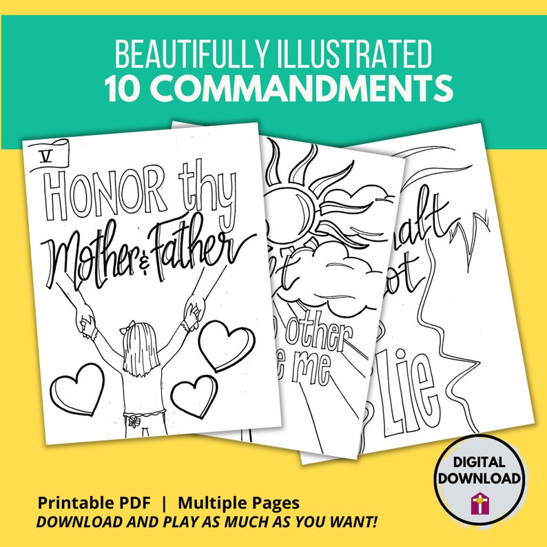 10 Commandment Coloring Pages | Catholic Tradition | Jewish Tradition ...