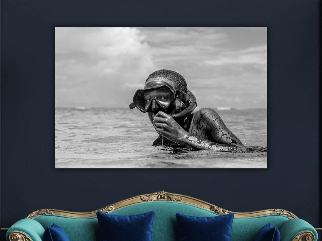 Wall Art Boy Diver Acrylic Print Portrait Wall Art Child Home Decor ...