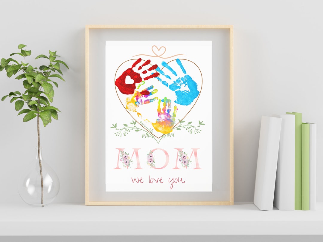 Mother's Day Handprint Craft for Mom Customizable Kids Artwork Digital ...