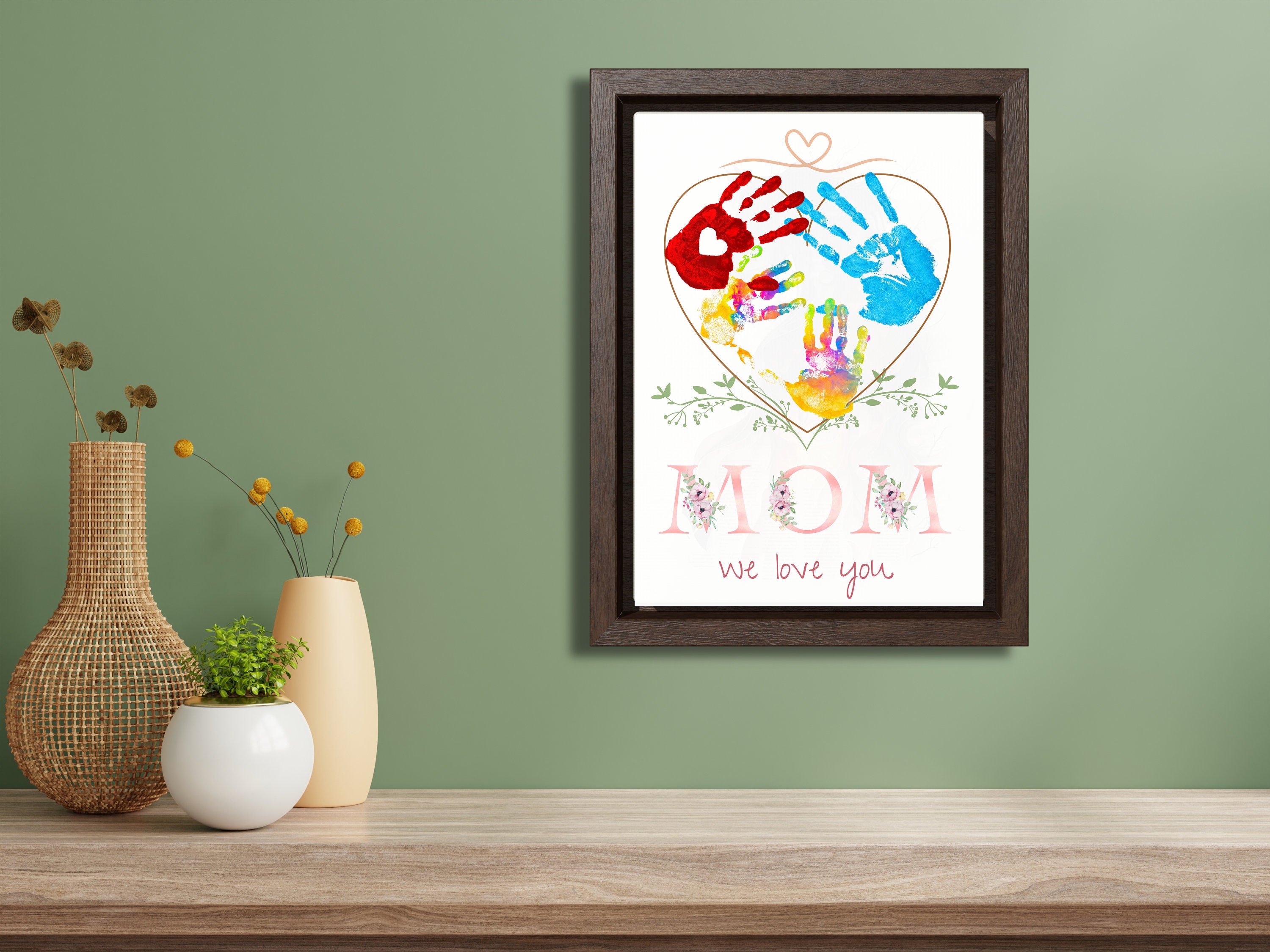 Mother's Day Handprint Craft for Mom Customizable Kids Artwork Digital ...
