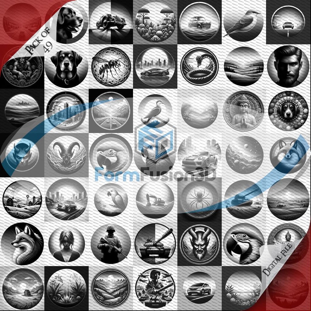 Bundle 3D Laser Engraving Depth Map Mix 18 49 Files 3d Grayscale ...