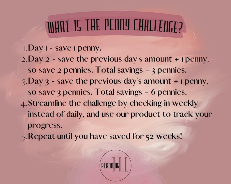 Penny Challenge Printable Weekly Tracker A6 Savings - Etsy