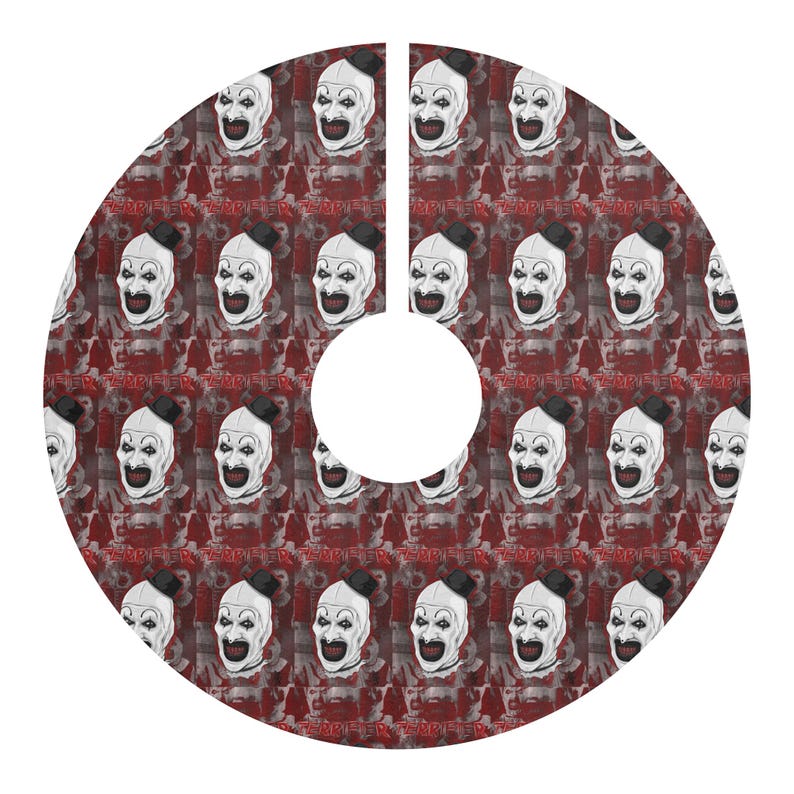 Art the Clown Terrifier Creepy Clown Pattern Christmas Tree Skirt ...