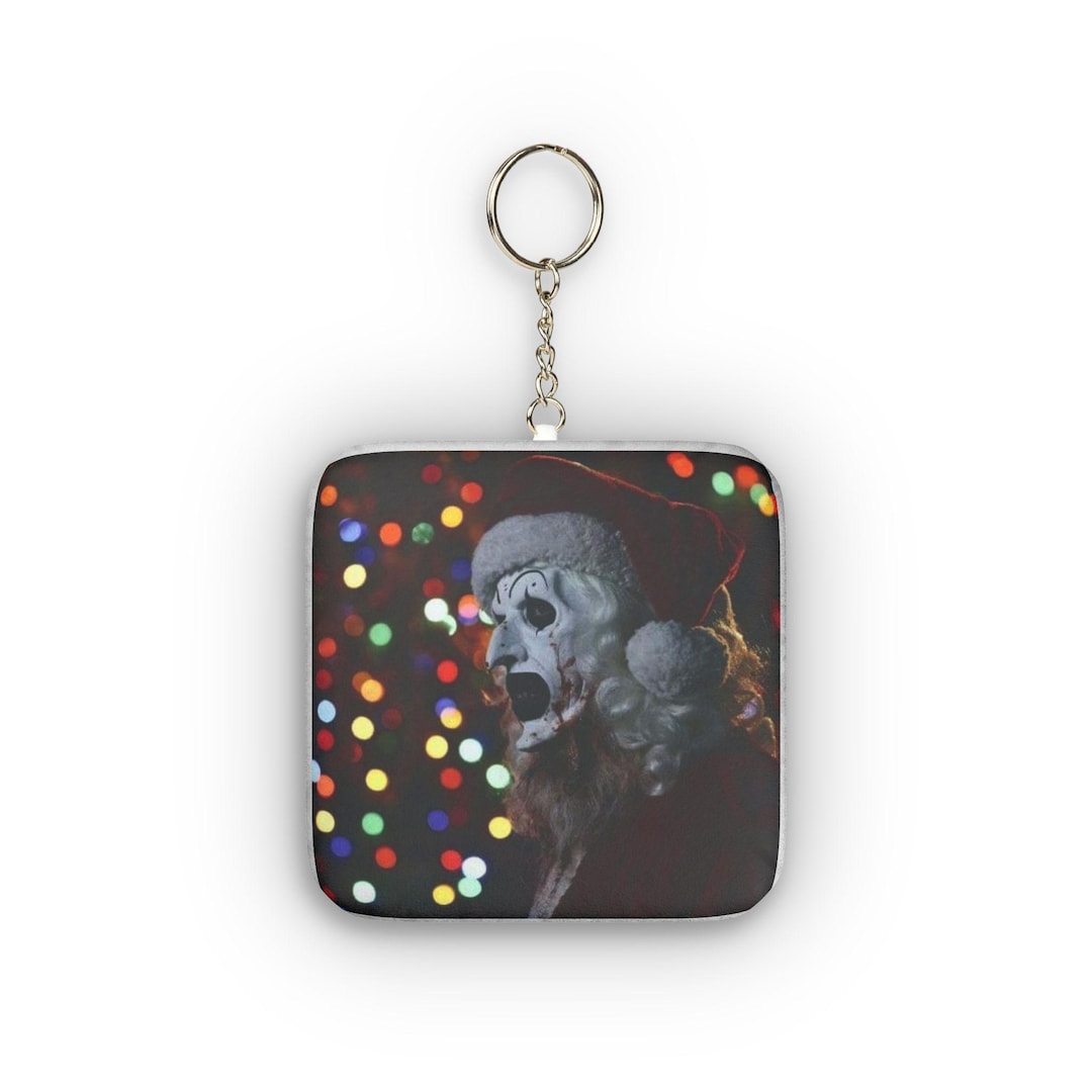 Art the Clown Terrifier Santa Skull Keychain Custom Shape Mini Plush ...