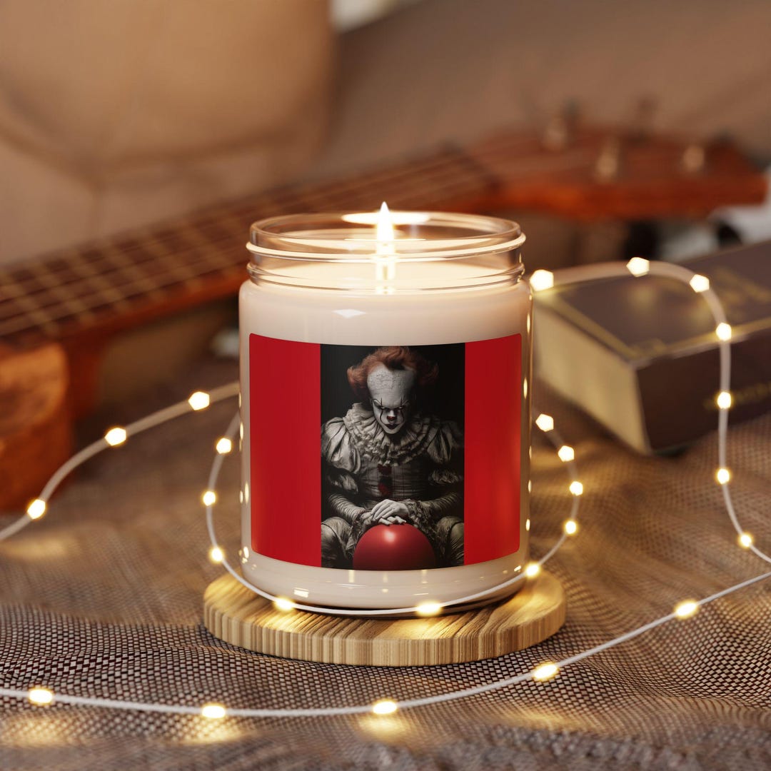 IT Pennywise the Dancing Clown With Red Balloon Candle | 9oz Soy Candle ...