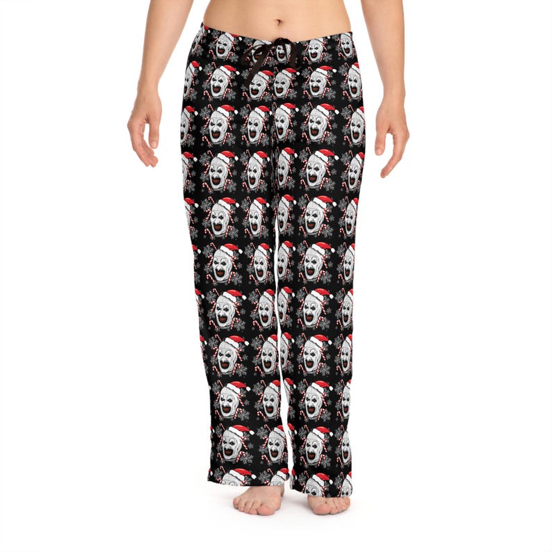 Art the Clown Terrifier Scary Santa Face Pajama Pants | Holiday Horror ...